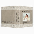 Rustic Lace & Burlap Look Wedding Album Binder | Zazzle