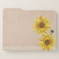 Rustic Lace & Burlap Sunflowers File Folders | Zazzle