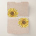 Rustic Lace & Burlap Sunflowers File Folders | Zazzle