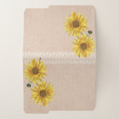 Rustic Lace & Burlap Sunflowers File Folders | Zazzle