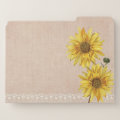 Rustic Lace & Burlap Sunflowers File Folders | Zazzle