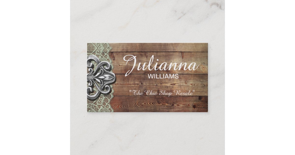 Rustic Lace Shabby Chic Business Cards | Zazzle