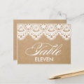 RUSTIC LACE | TABLE NUMBERS | Zazzle