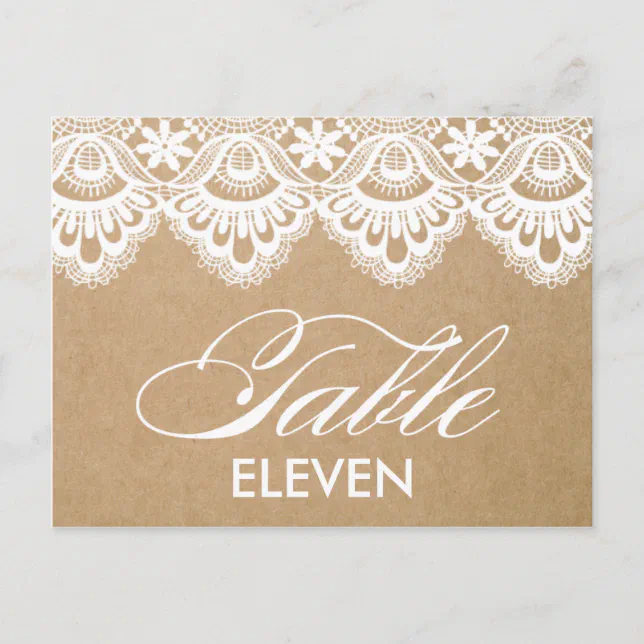 RUSTIC LACE | TABLE NUMBERS | Zazzle