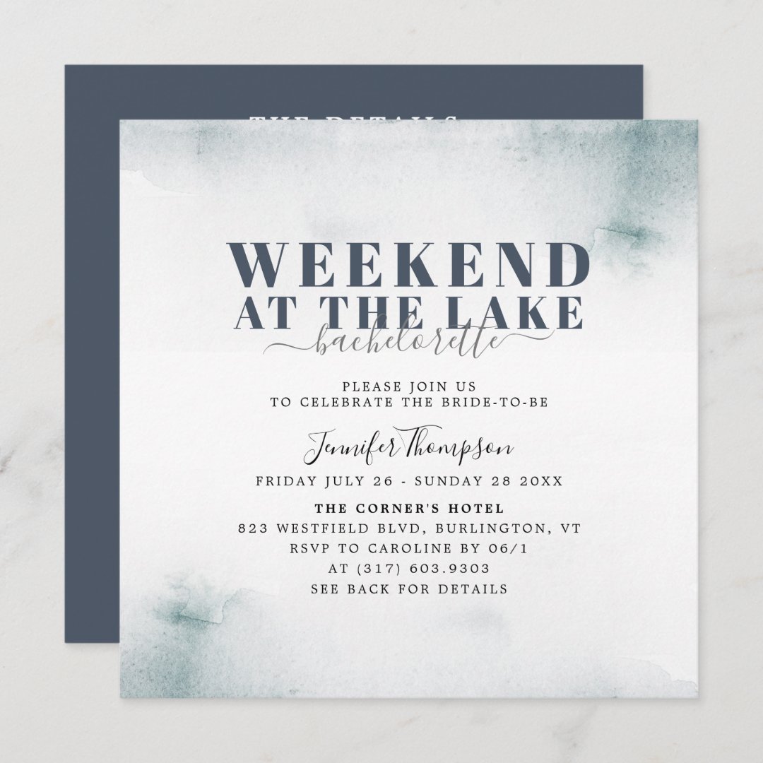 Rustic Lake Cabin Bachelorette Weekend Itinerary Invitation | Zazzle