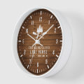Rustic Lake House Boat Oars Trees Wood Print Clock | Zazzle