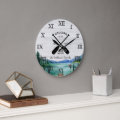 Rustic Lake House Themed | Family Name Large Clock | Zazzle