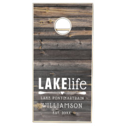Rustic Lake Life Paddles Cornhole Set | Zazzle