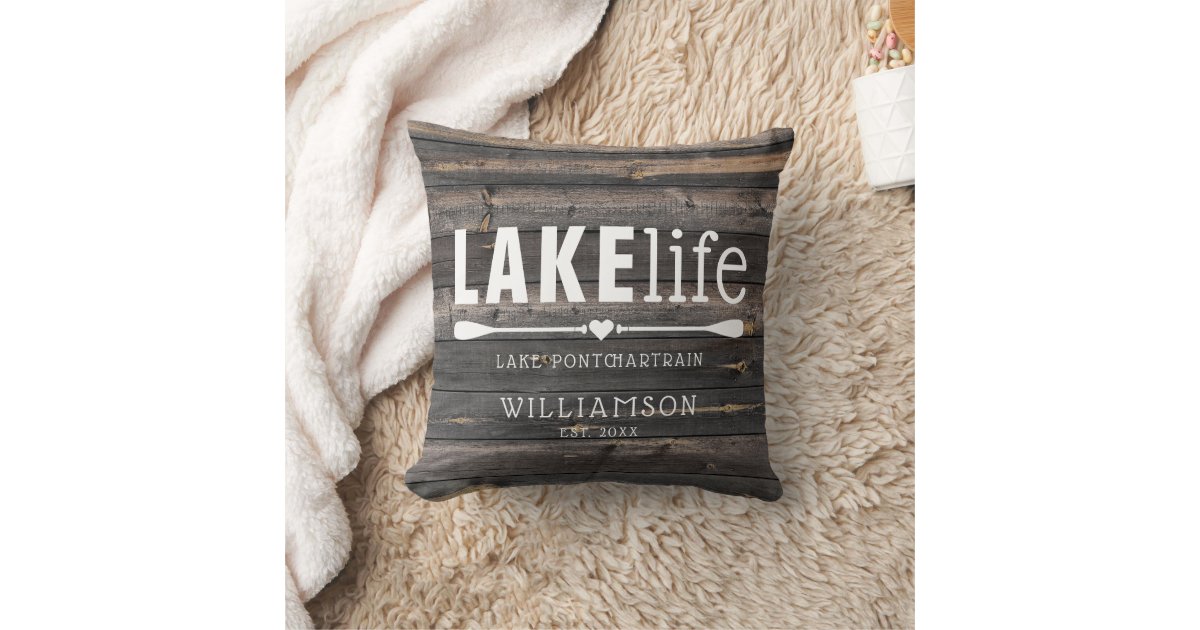 Rustic Lake Life Paddles Throw Pillow | Zazzle