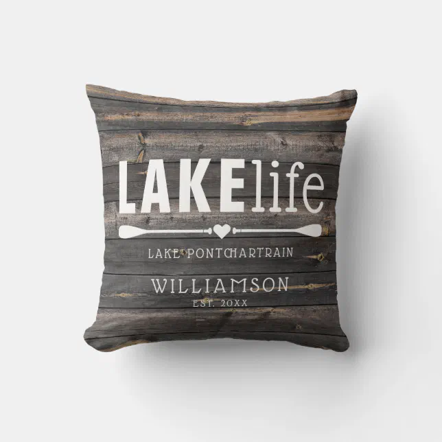 Rustic Lake Life Paddles Throw Pillow | Zazzle