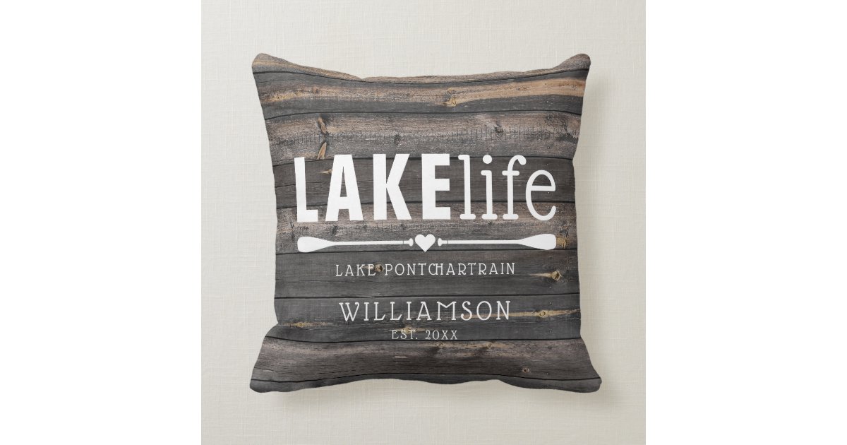 Rustic Lake Life Paddles Throw Pillow | Zazzle.com
