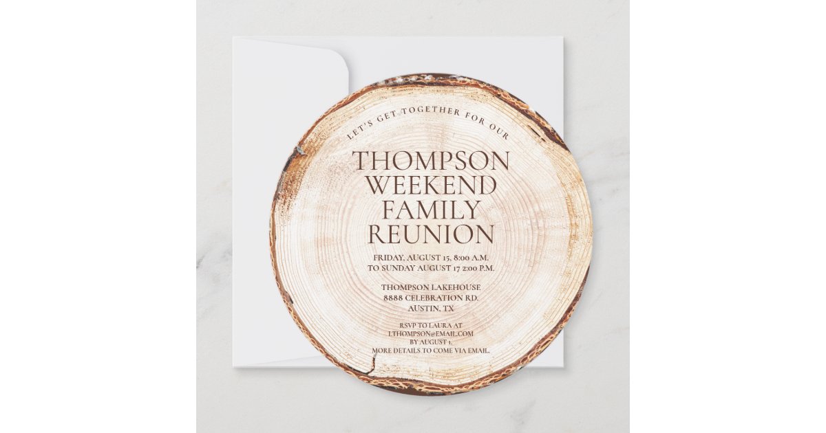 Rustic Lakehouse Family reunion Weekend Invitation | Zazzle