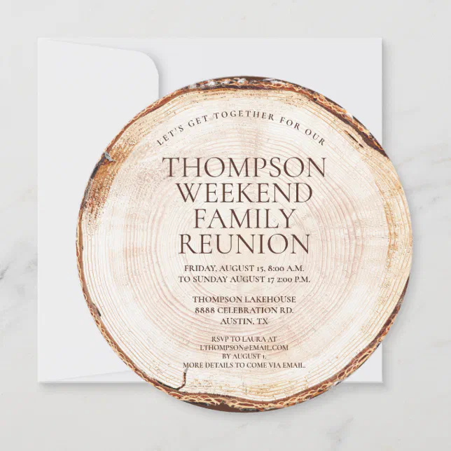 Rustic Lakehouse Family reunion Weekend Invitation | Zazzle