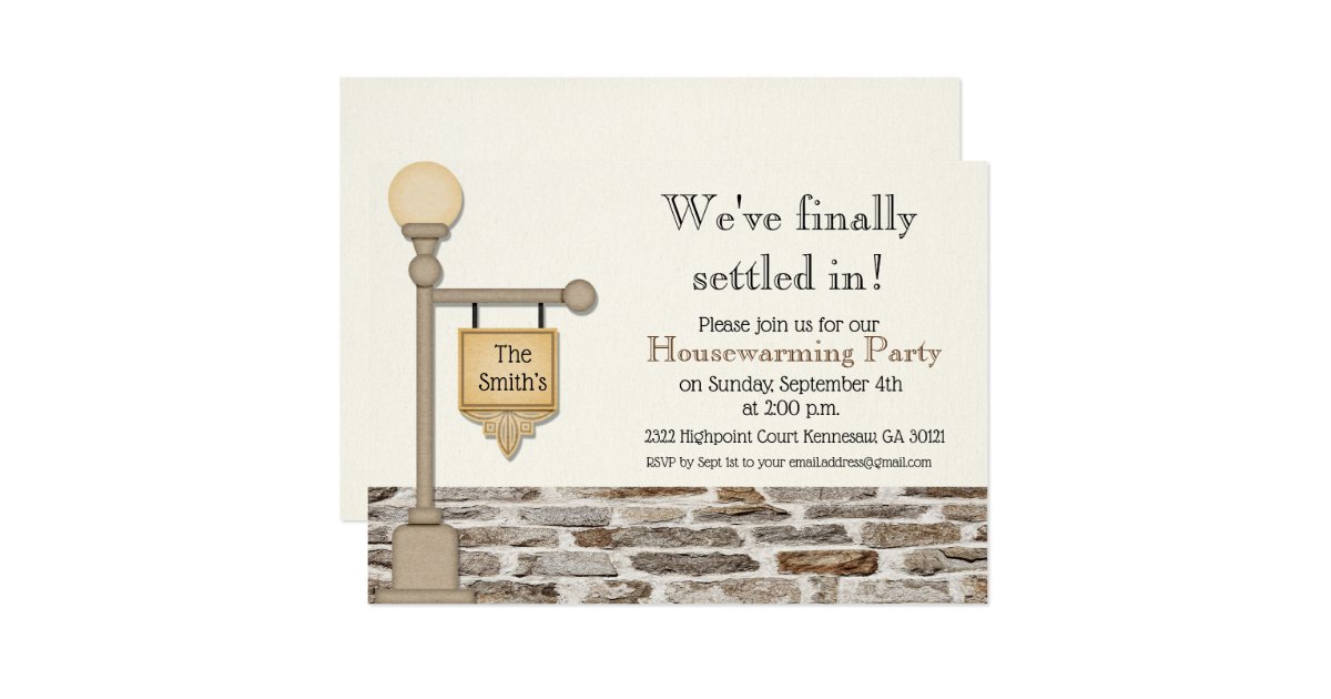 Rustic Lamp Post Housewarming Invitation | Zazzle.com