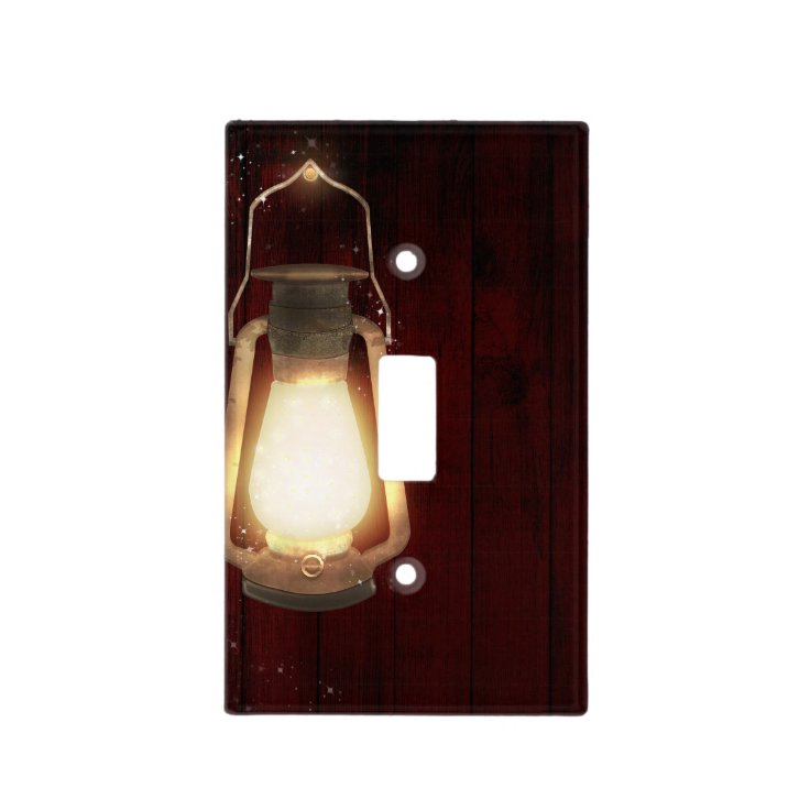 Rustic Lantern Light Cherry Wood Farmhouse Barn Light Switch Cover | Zazzle