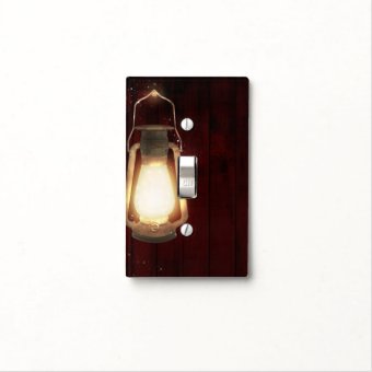 Rustic Lantern Light Cherry Wood Farmhouse Barn Light Switch Cover | Zazzle