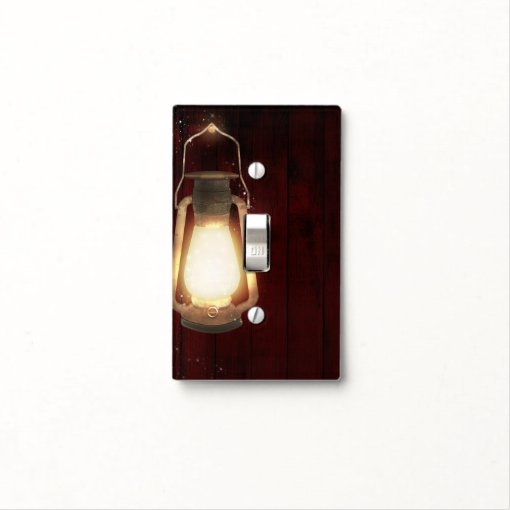 Rustic Lantern Light Cherry Wood Farmhouse Barn Light Switch Cover | Zazzle