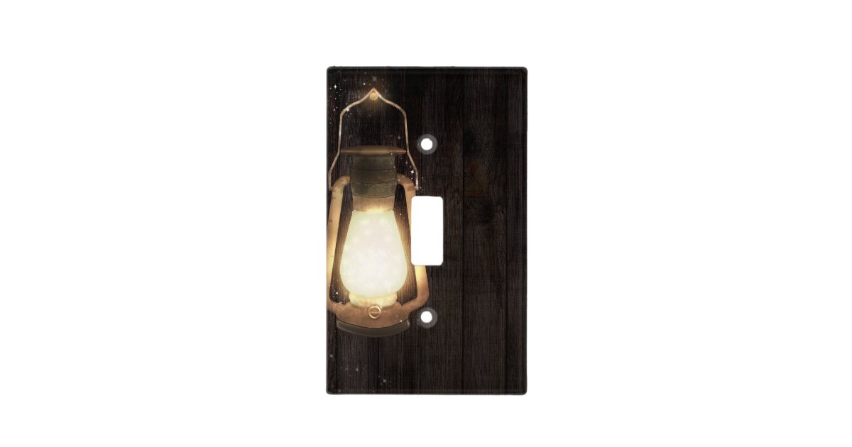 Rustic Lantern Light & Wood Farmhouse Barn Light Switch Cover | Zazzle