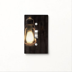 Rustic Lantern Light & Wood Farmhouse Barn Light Switch Cover | Zazzle