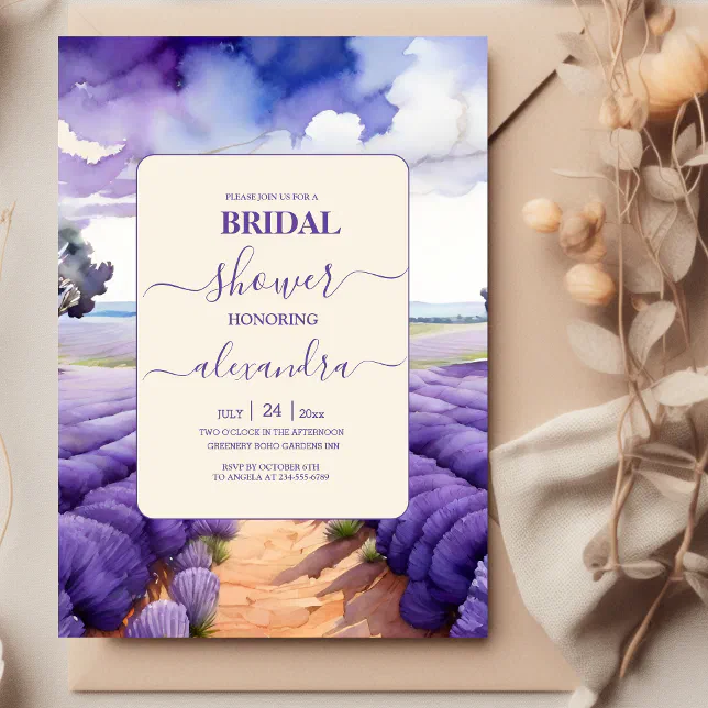 Rustic Lavender Bridal Shower Invitation | Zazzle