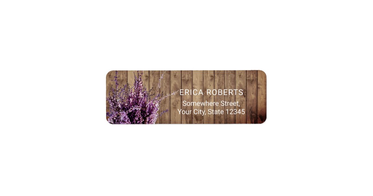Rustic Lavender Floral Country Barn Wooden Label | Zazzle