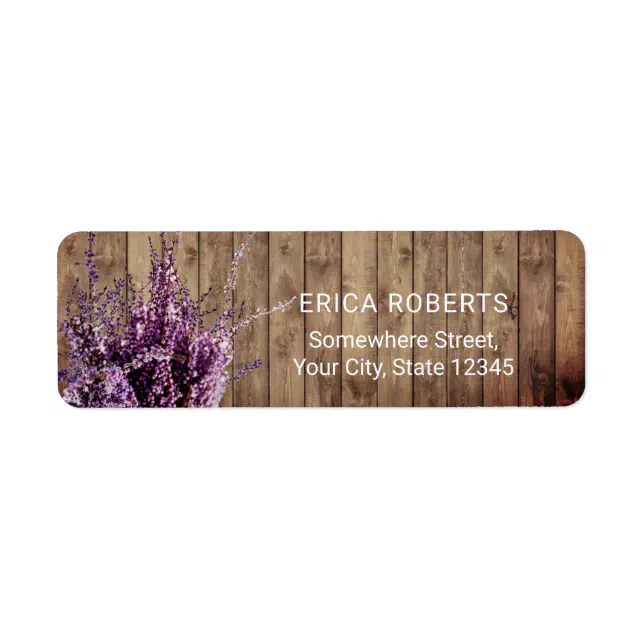 Rustic Lavender Floral Country Barn Wooden Label | Zazzle
