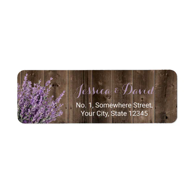 Rustic Lavender Floral Elegant Barn Wood Label | Zazzle