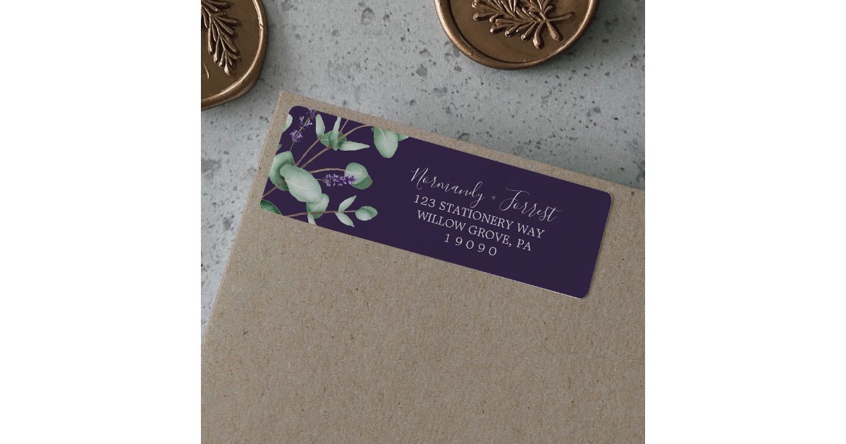 Rustic Lavender | Purple Return Address Label | Zazzle