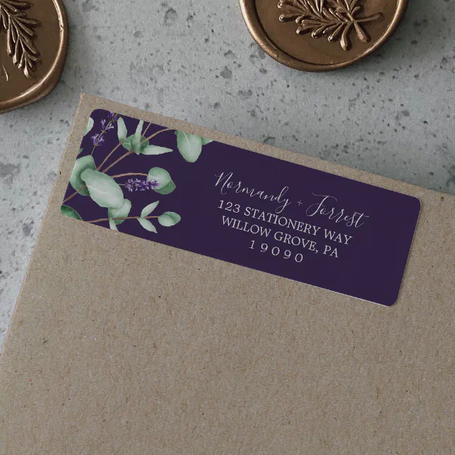 Rustic Lavender | Purple Return Address Label | Zazzle