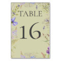 Rustic Lavender & Sage Wildflowers Sage Wedding Table Number | Zazzle