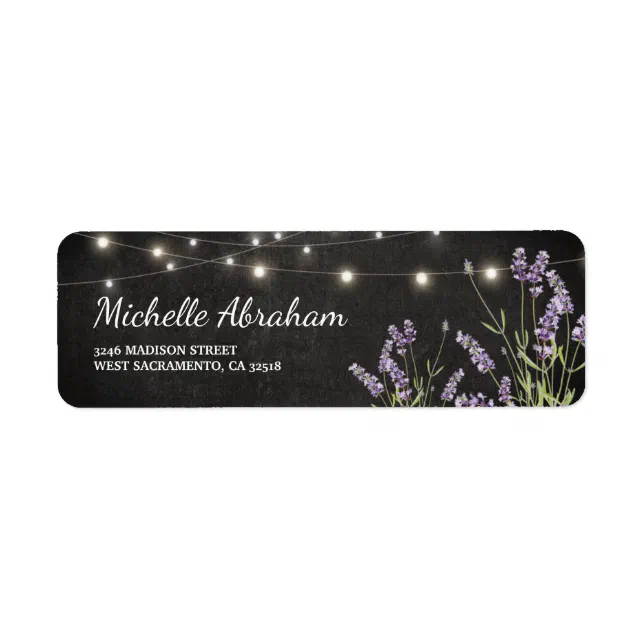 Rustic Lavender String Twinkle Lights Label | Zazzle