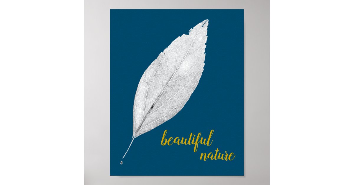 Rustic leaf Nature Love Art Paint Poster | Zazzle
