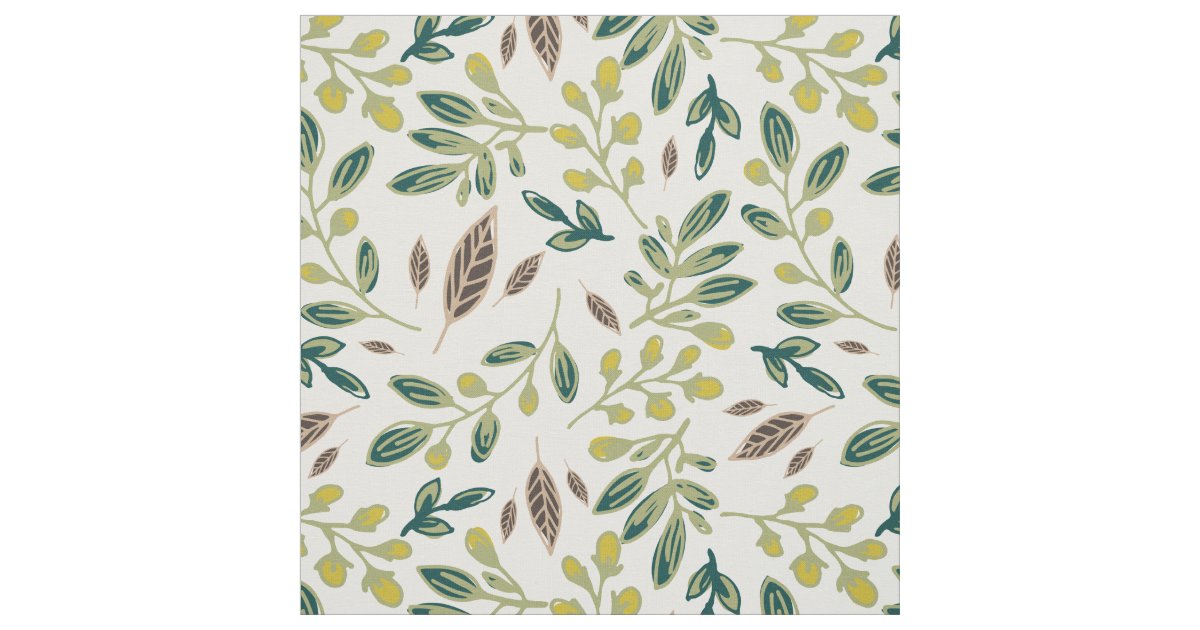 Rustic Leaves Fabric | Zazzle
