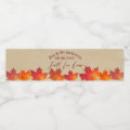 Rustic Leaves Fall in Love Autumn Wedding Favor Water Bottle Label | Zazzle