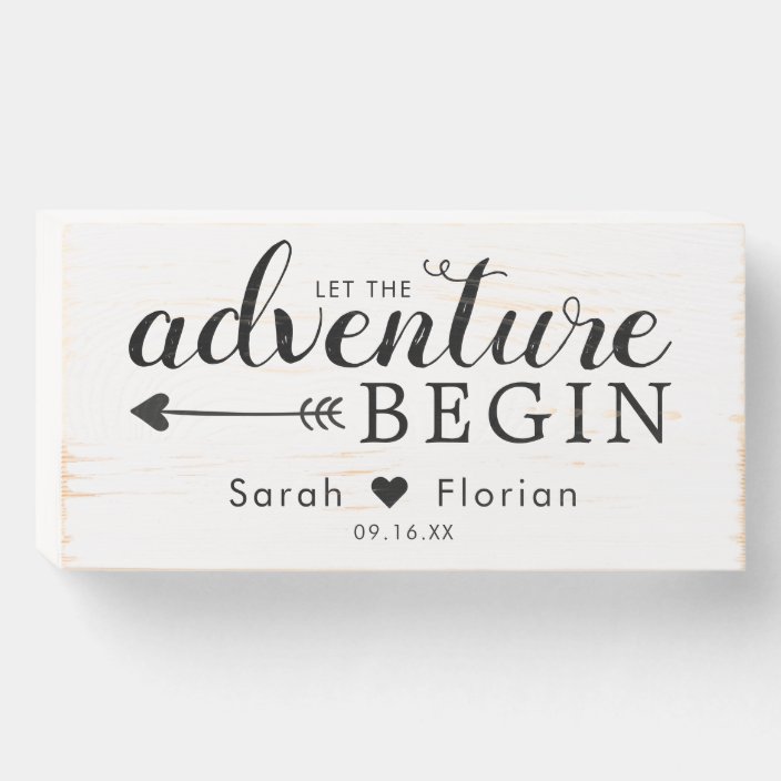 Rustic Let The Adventure Begin Wedding Keepsake Wooden Box Sign ...