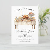 Rustic Let's Gather Thanksgiving Dinner Invitation | Zazzle