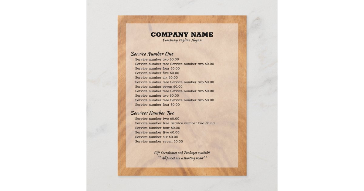 Rustic light-brown wood background flyer | Zazzle