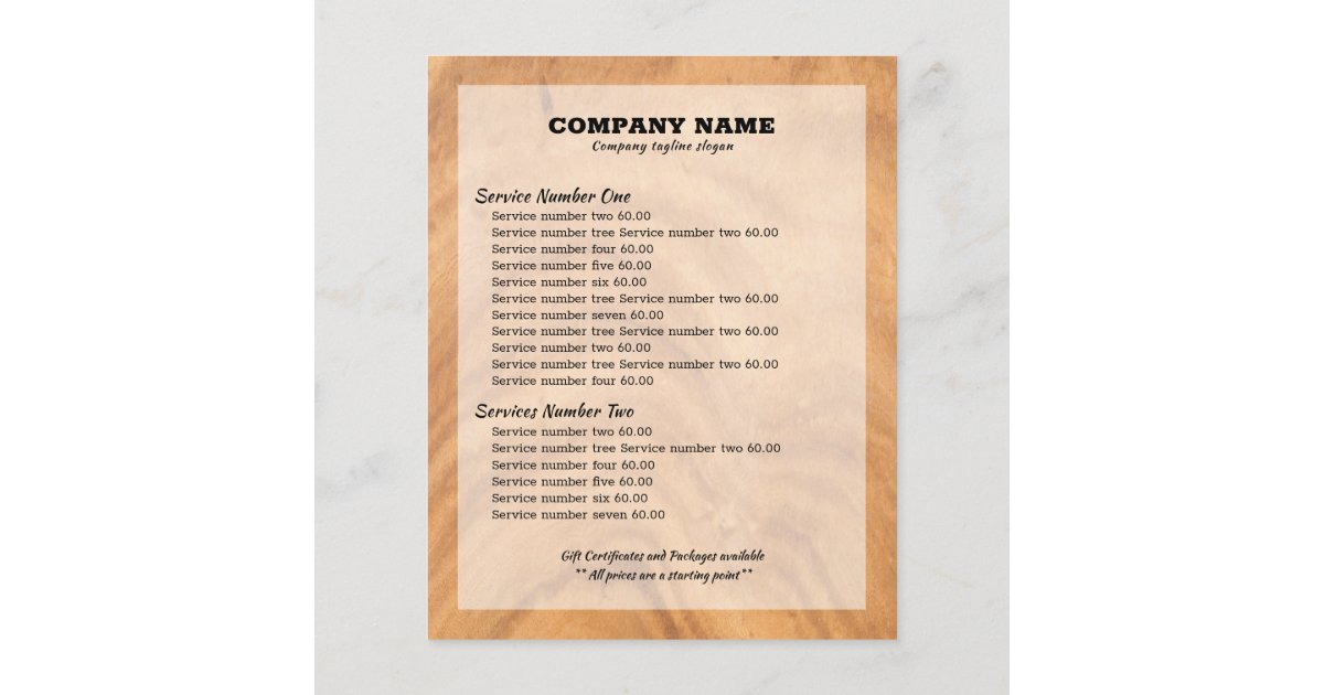 Rustic light-brown wood background flyer | Zazzle
