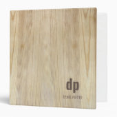 Rustic Light Wood Grain Logo Style Monogrammed 3 Ring Binder | Zazzle