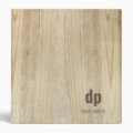 Rustic Light Wood Grain Logo Style Monogrammed 3 Ring Binder | Zazzle