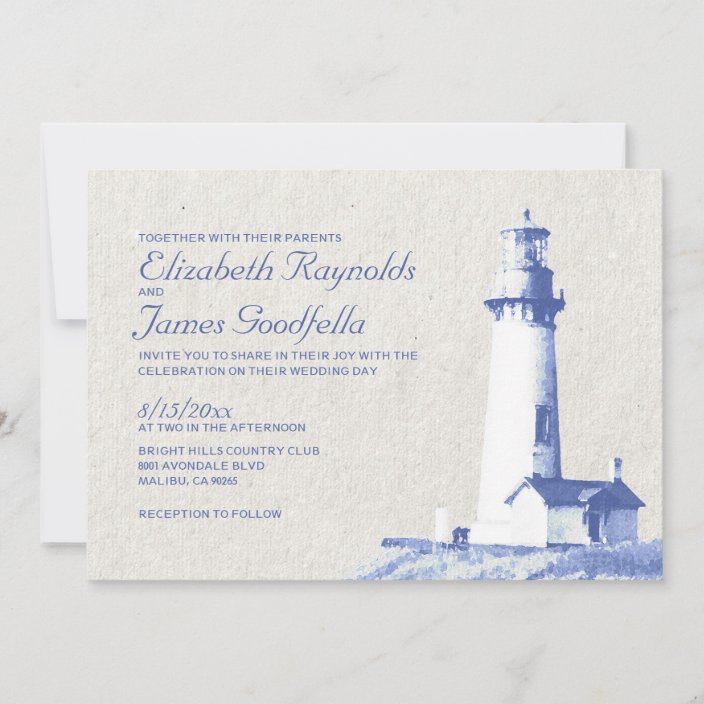 Rustic Lighthouse Wedding Invitations | Zazzle.com