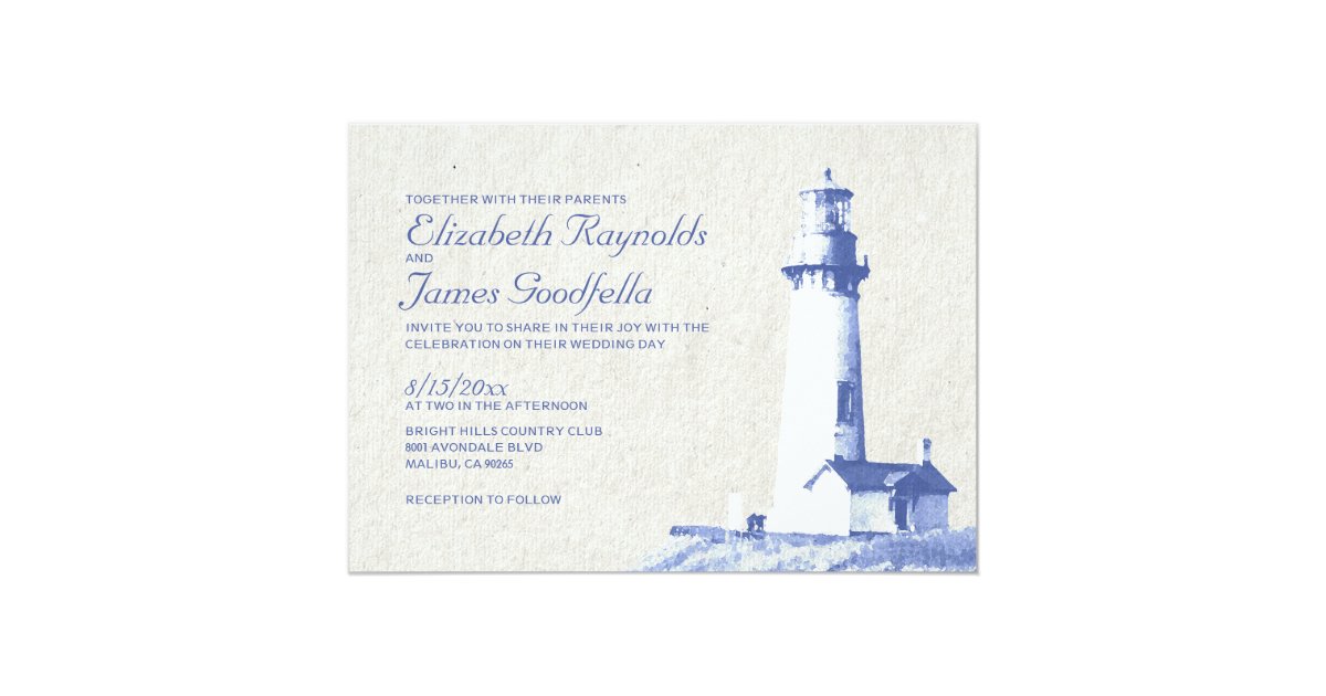 Rustic Lighthouse Wedding Invitations | Zazzle.com