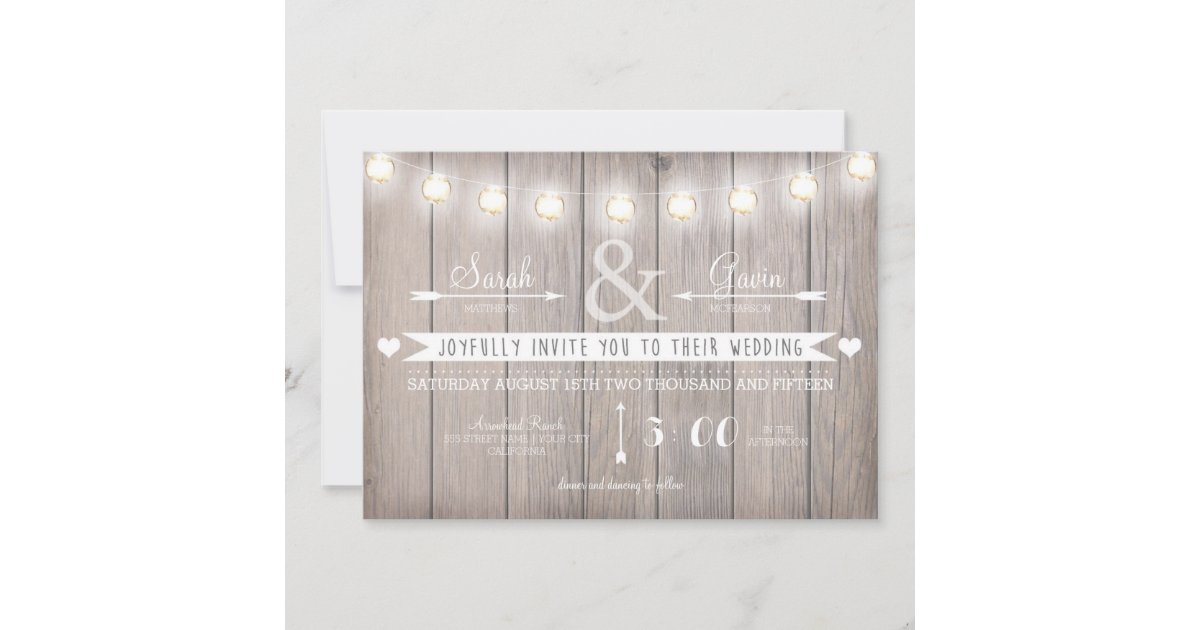 Rustic Lights Wedding Invitation | Zazzle