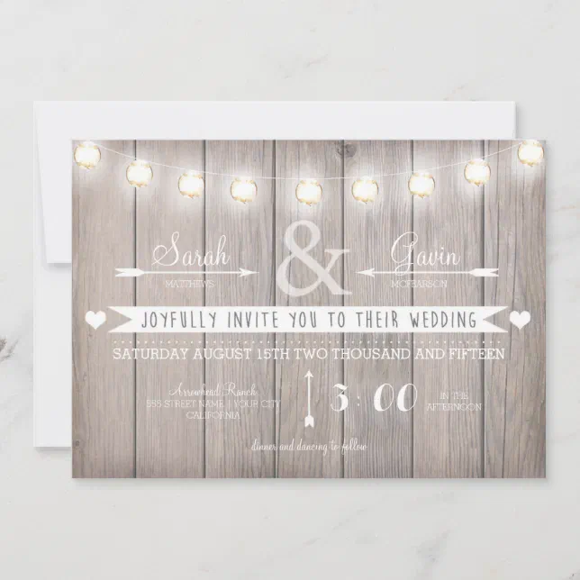 Rustic Lights Wedding Invitation | Zazzle