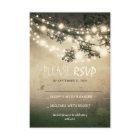 Rustic lights wedding RSVP cards | Zazzle