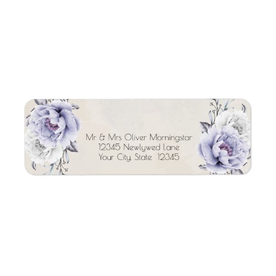 Rustic Lilac and Alabaster Peony Floral Label | Zazzle.com