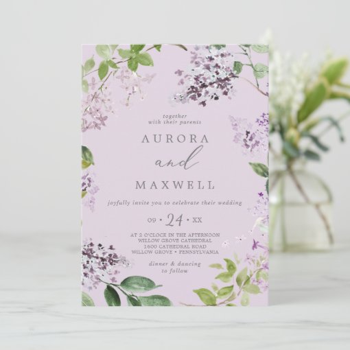Rustic Lilac | Lavender Casual Wedding Invitation | Zazzle
