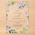 Rustic Lilac Modern Boho Watercolor Floral Wedding Acrylic Invitations ...