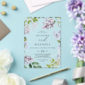 Rustic Lilac Modern Boho Watercolor Floral Wedding Acrylic Invitations ...