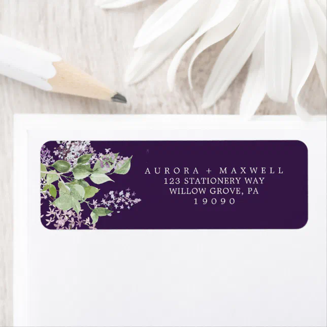Rustic Lilac | Purple Return Address Label | Zazzle